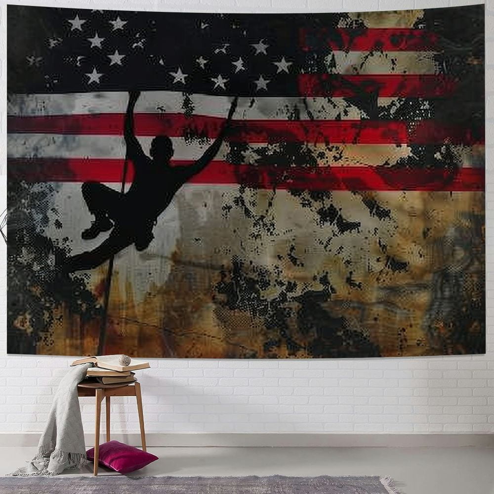 BCIIG Climbing American Flag Tapestry Wall Hanging Living Room Bedroom ...