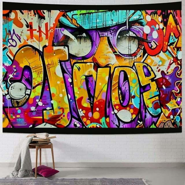 BCIIG - Colorful Graffiti Wallpaper Street Hip-hop Abstract Art Large ...