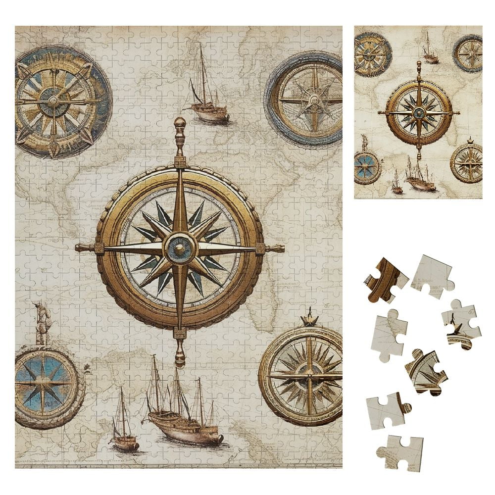 BCIIG Compass Wooden Jigsaw Puzzle Vertical Challenging Difficult ...