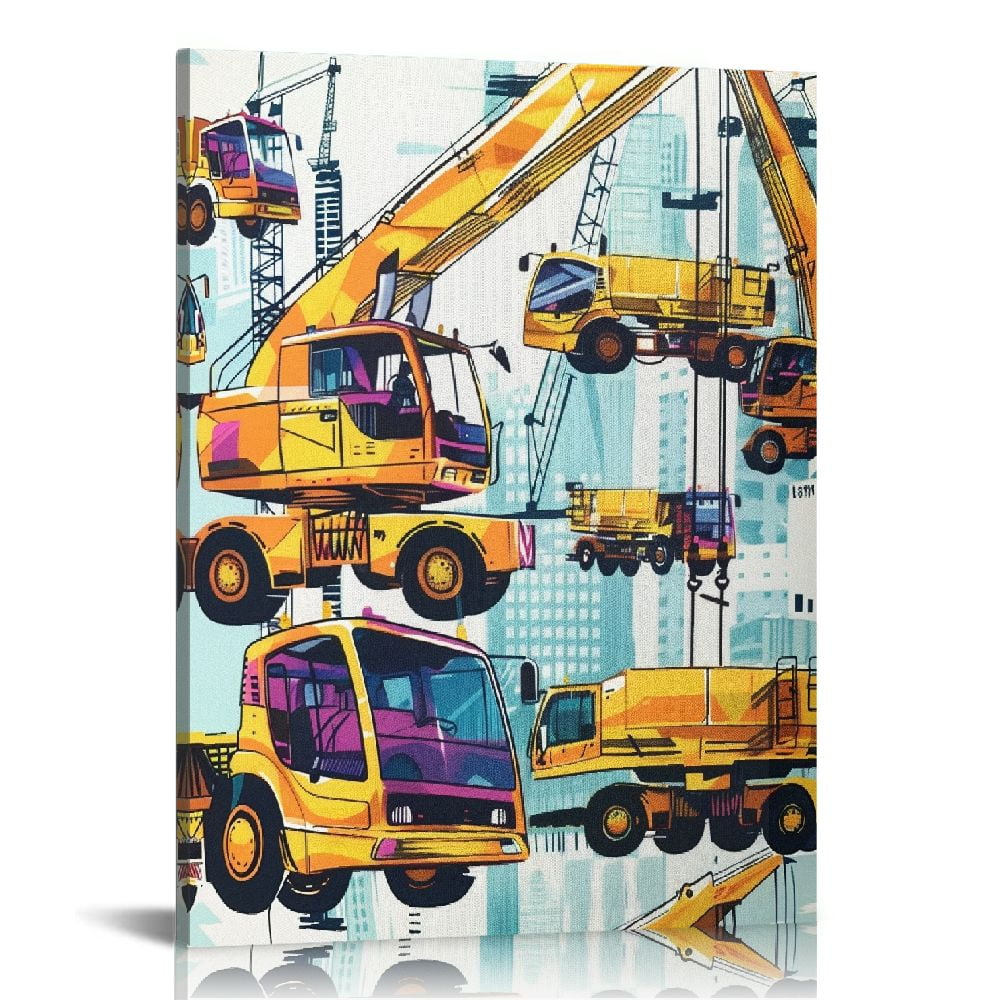 BCIIG Construction Vehicles Crane Maximalism Fine Art Aesthetic Wall ...