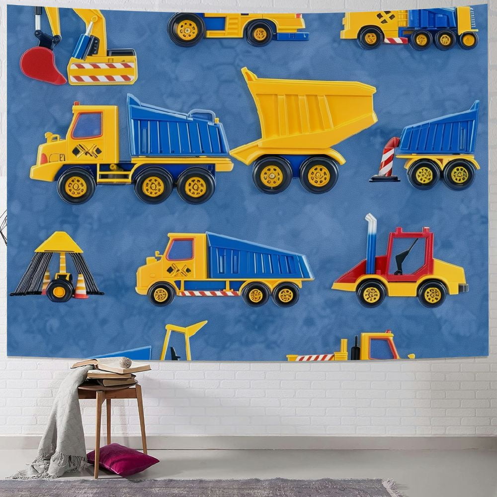 BCIIG Construction Vehicles Tapestry Wall Hanging Unique Style for Home ...