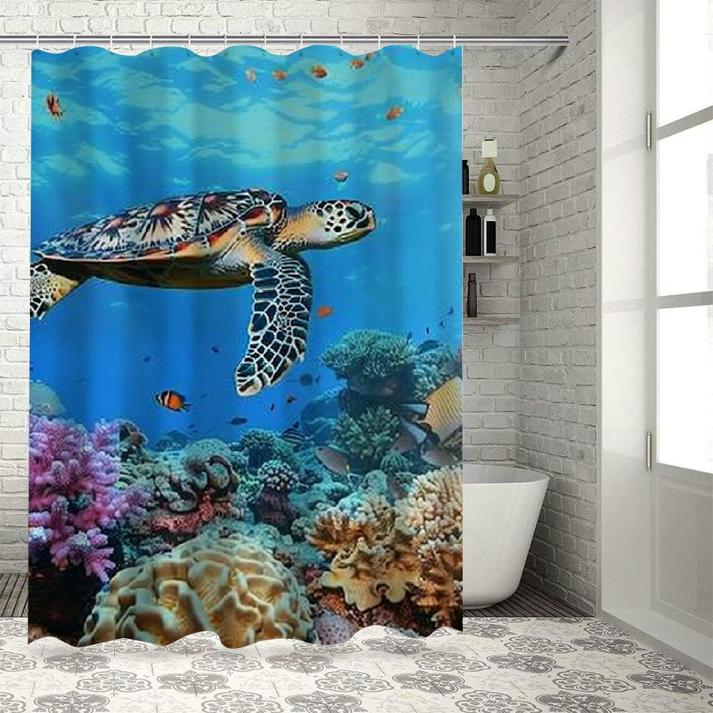 BCIIG Coral Reef Fish Bathroom Decor Set with Hooks, Colorful Luxurious ...