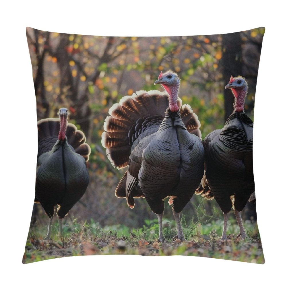 BCIIG Cotton Linen Pillow Covers The Forward Wild Turkey Hunting Throw ...