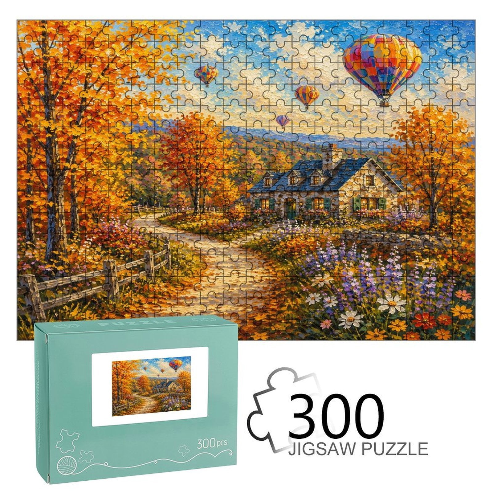 BCIIG Country Hot Air Balloon Wooden Jigsaw Puzzle, HD Printed Art ...