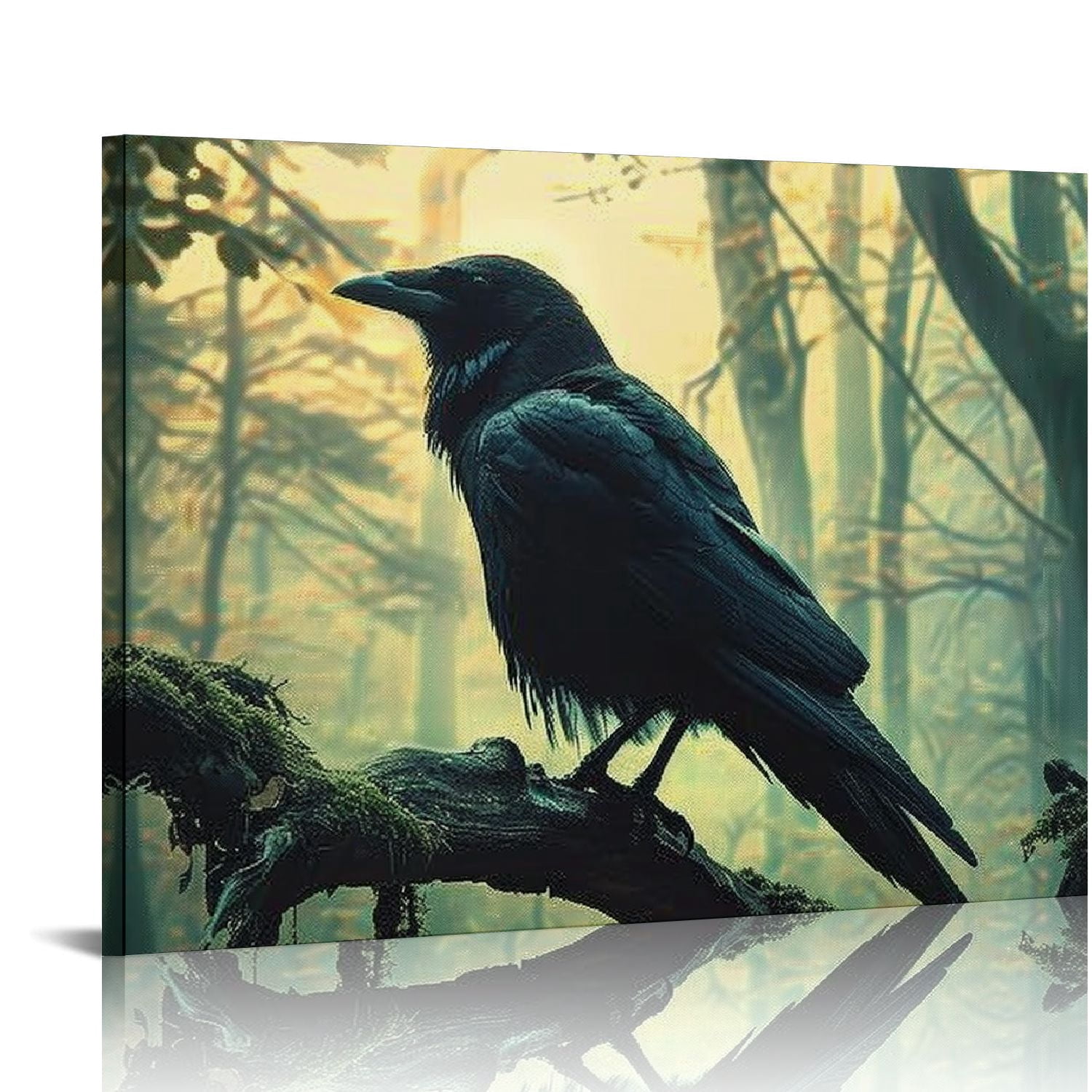 BCIIG Crow Canvas Wall Art Black Crow Pictures Raven Wall Art Vintage ...