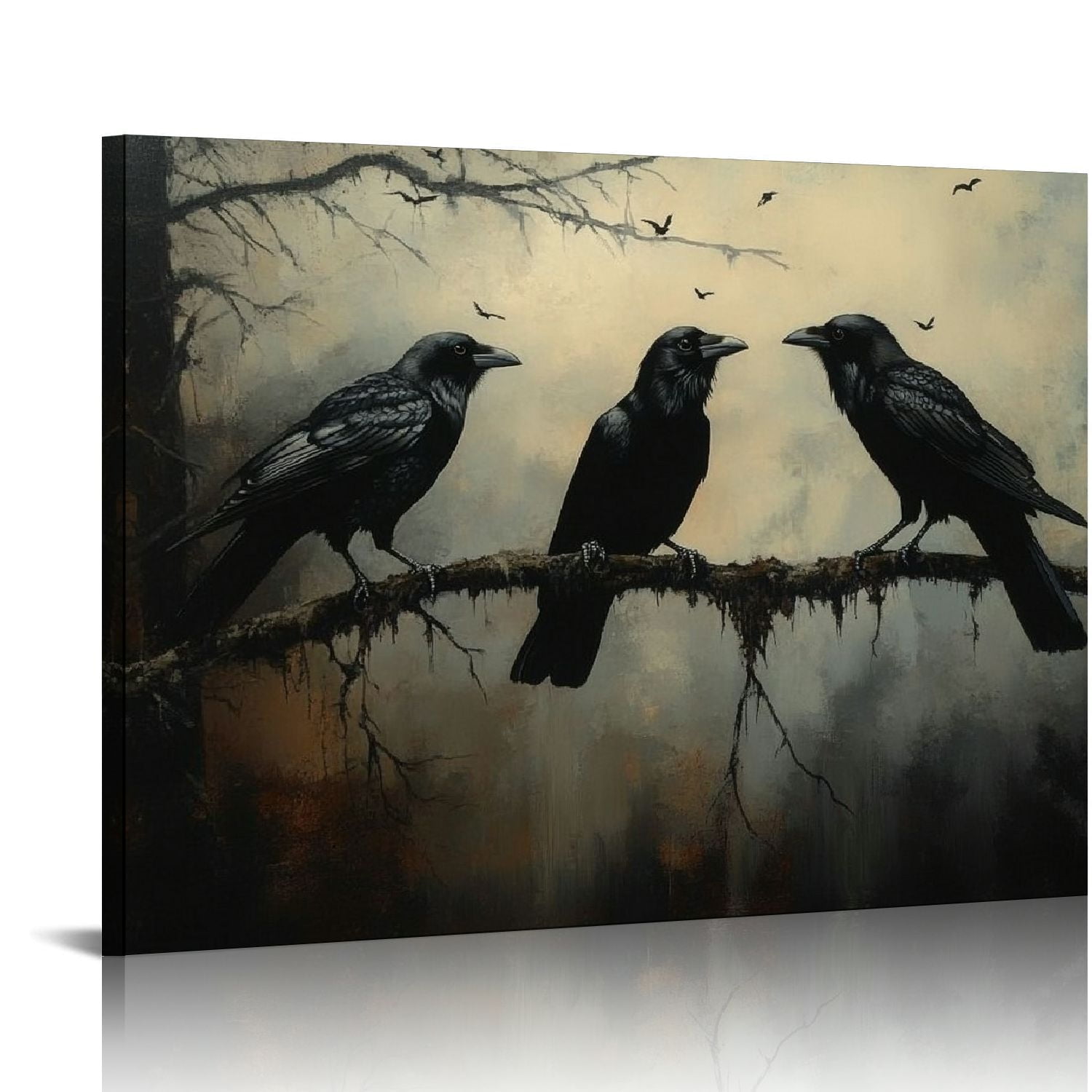 BCIIG Crow Canvas Wall Art Dark Academia Paintings Vintage Crow ...