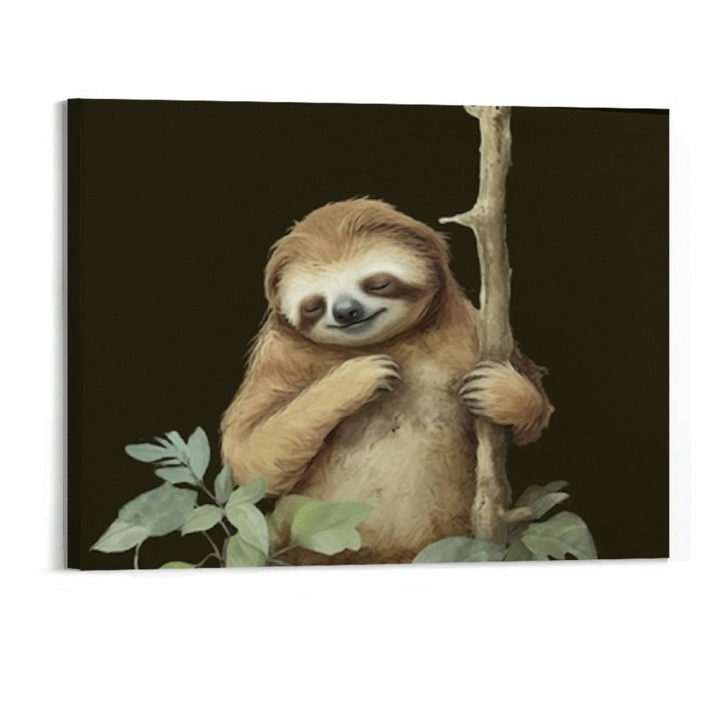BCIIG Cute Animal Picture Watercolor Animal Wall Art Sloth Paintings ...