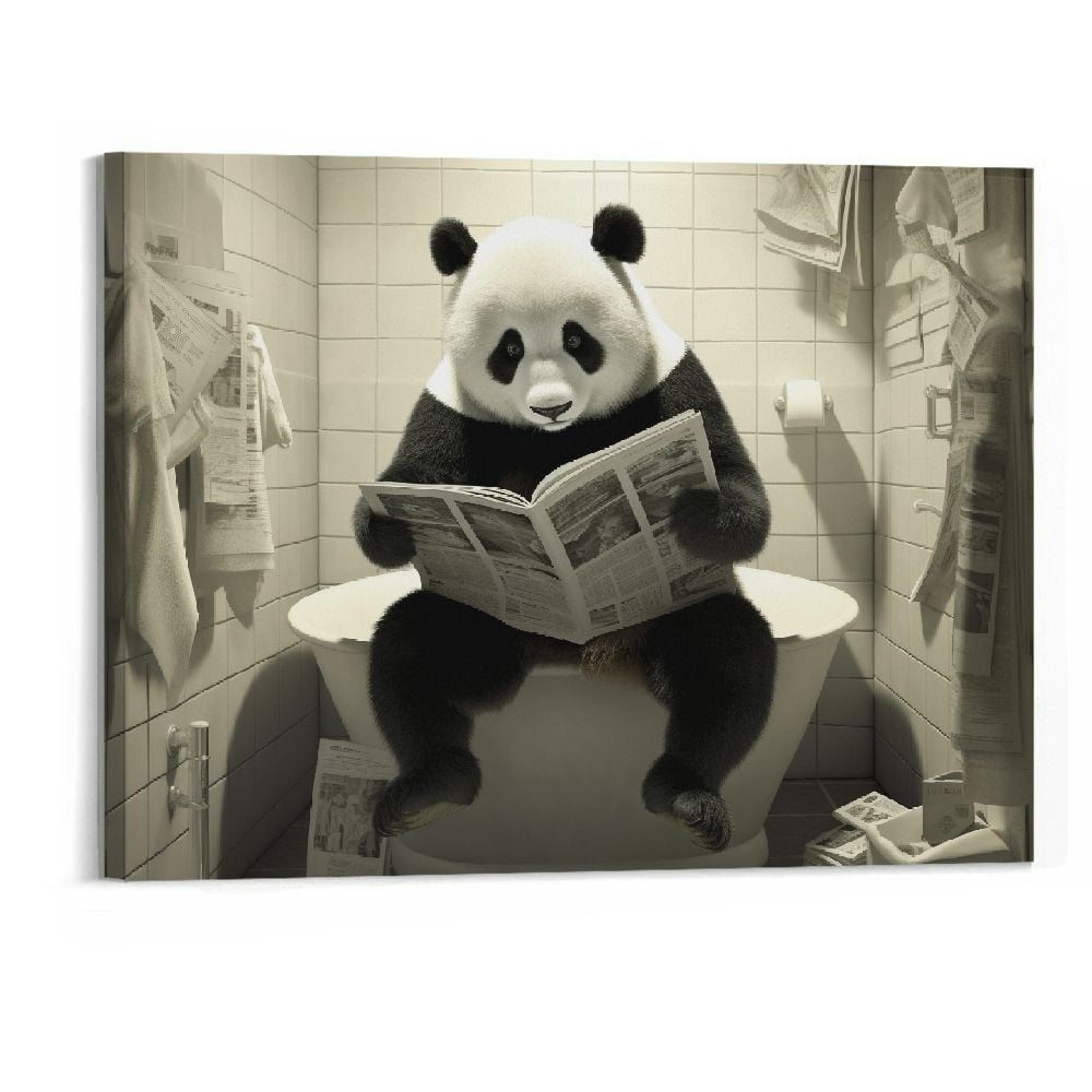 BCIIG Cute Animals Canvas Wall Decor - Black and white lovely Panda ...