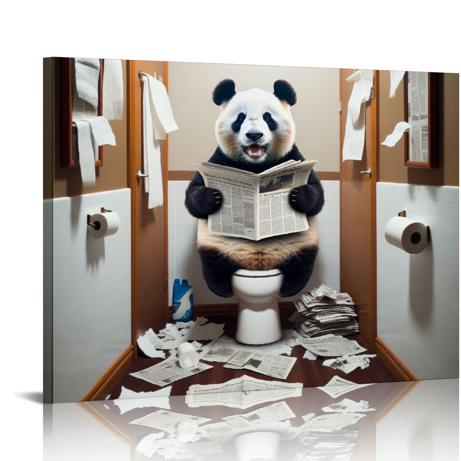 BCIIG Cute Animals Canvas Wall Decor - Black and white lovely Panda ...