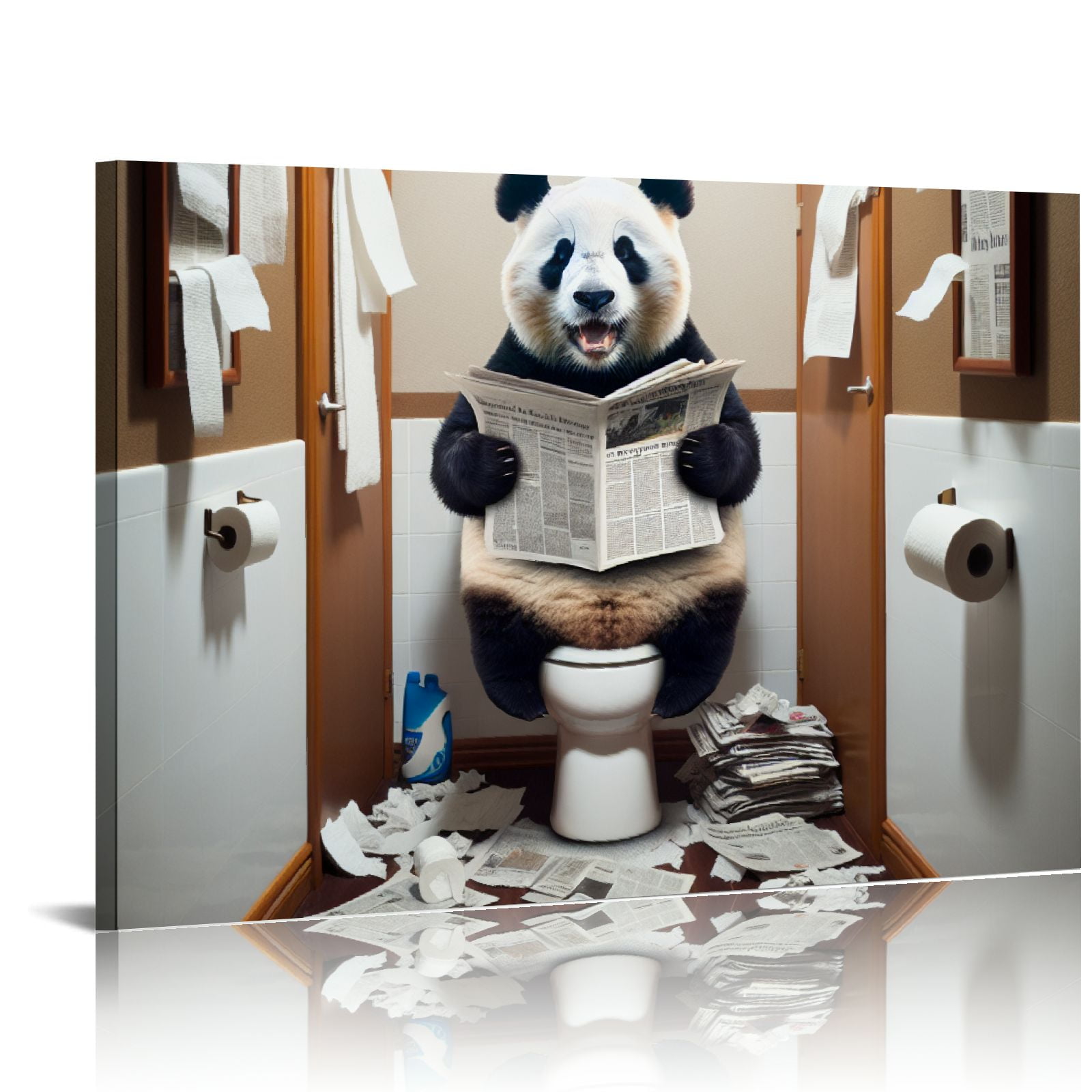BCIIG Cute Animals Canvas Wall Decor - Black and white lovely Panda ...