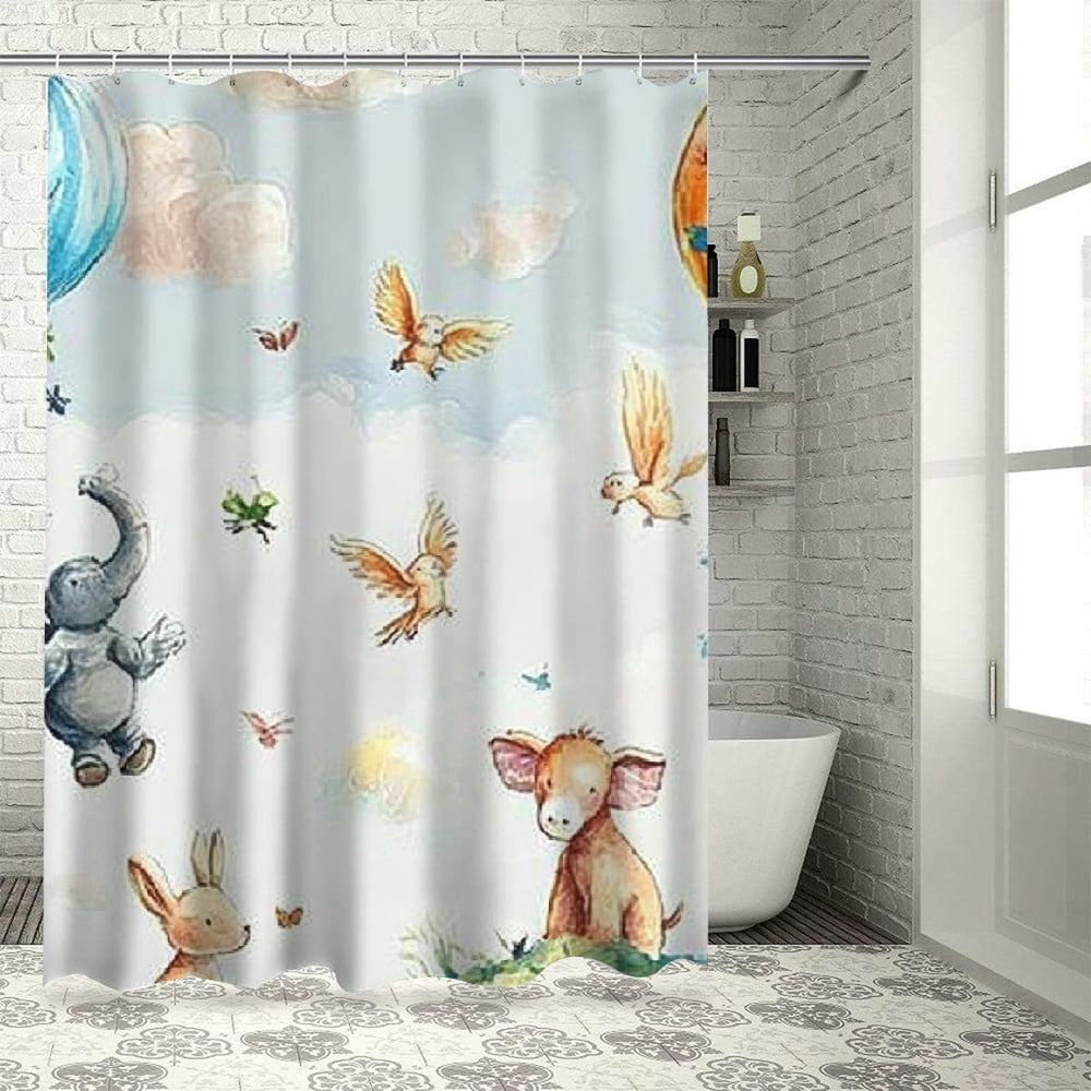 BCIIG Cute Animals Chic Modern Bathroom Decor Shower Curtain Set with ...