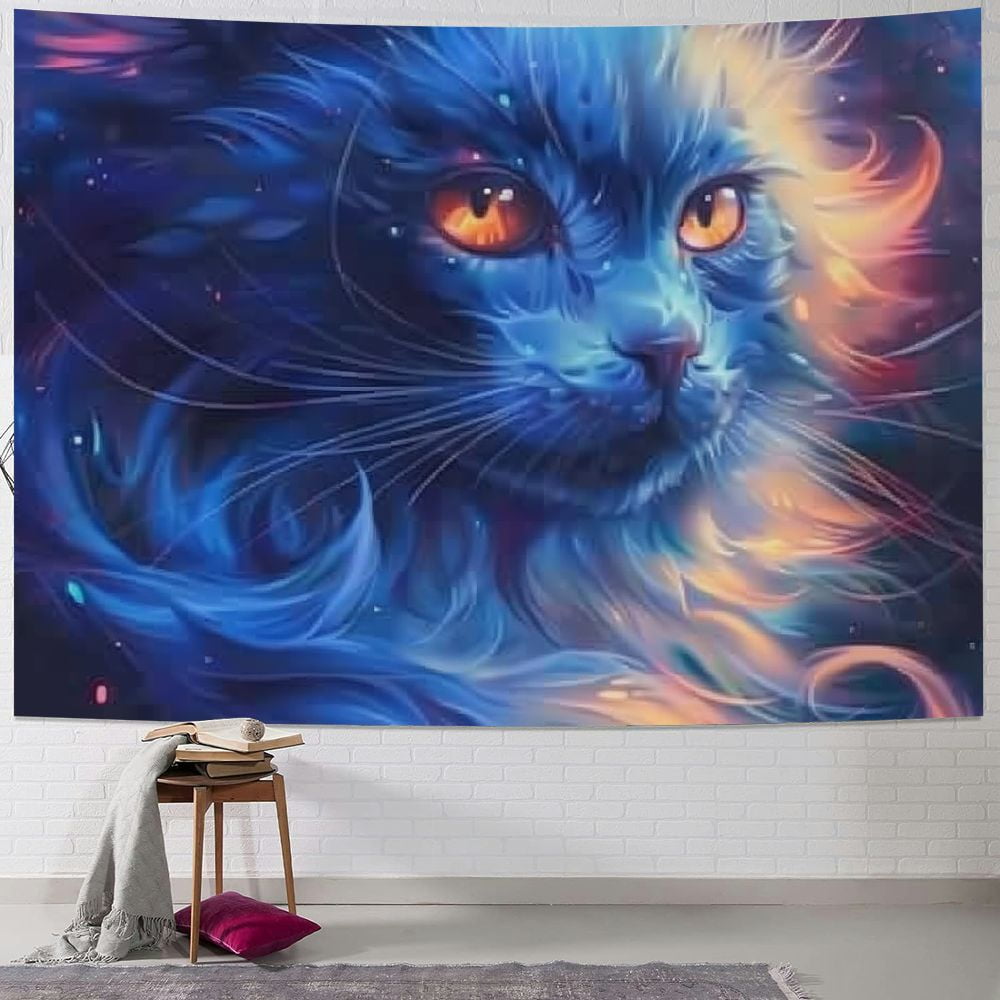 BCIIG Cute Cat Tapestry Wall Hanging Unique Style Graphic Tapestries ...