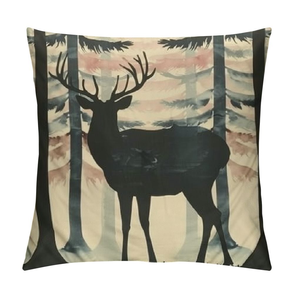 BCIIG Cute Deer Throw Pillow Covers for Sofa Couch Bed Chair Car Deer ...