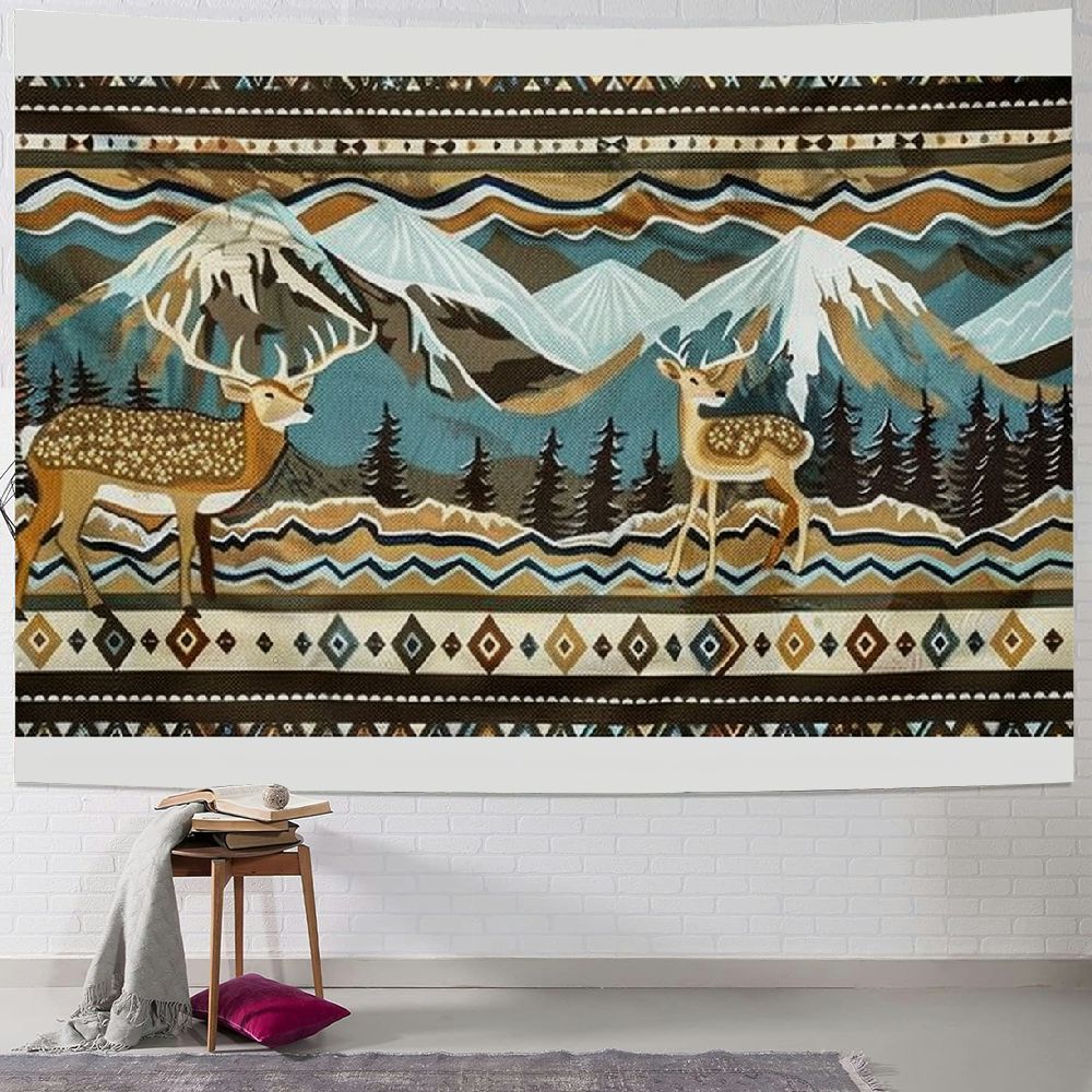 BCIIG Cute Deer Wall Blanket Bohemian Style Tapestry for Boys Girls ...