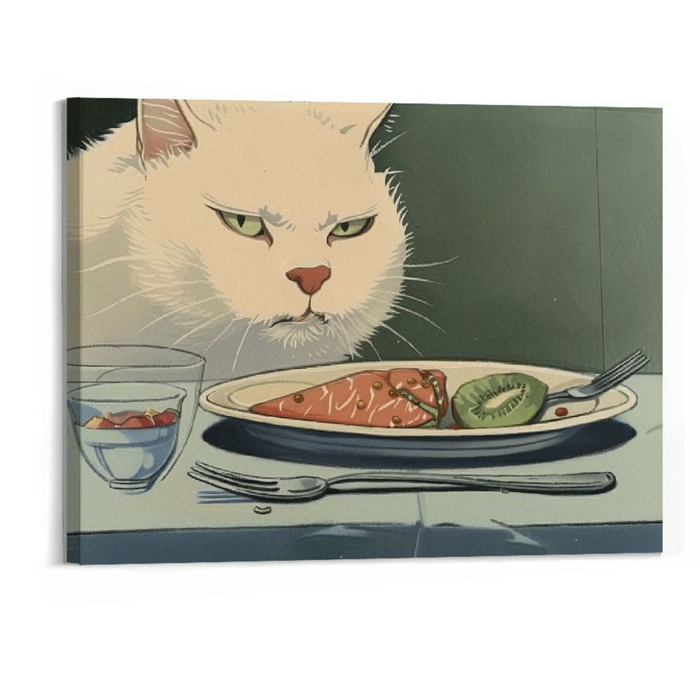 BCIIG Cute Funny Japanese Cat Wall Art Set ,20" x 16", Vintage Japanese ...