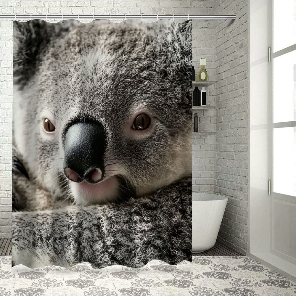 BCIIG Cute Koala Bear Shower Curtain Set with Hook, Quality Fabric ...