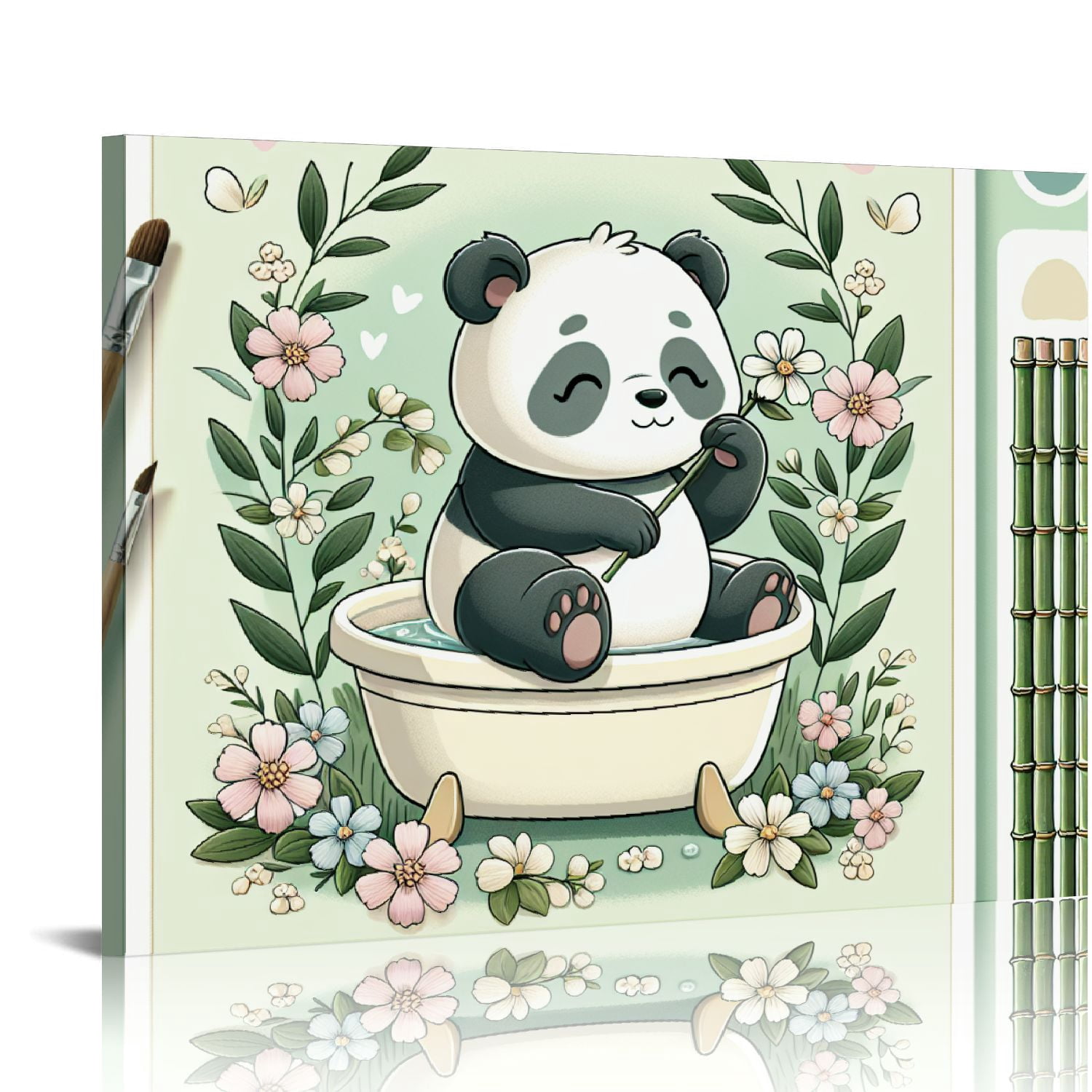 BCIIG Cute Panda Bathroom Wall Decor Funny Panda In Bathtub Pictures ...