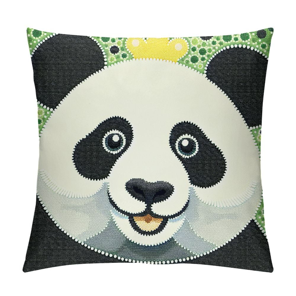 BCIIG Cute Panda Crown Graphic Decorative Cushion Throw Pillow Cover ...