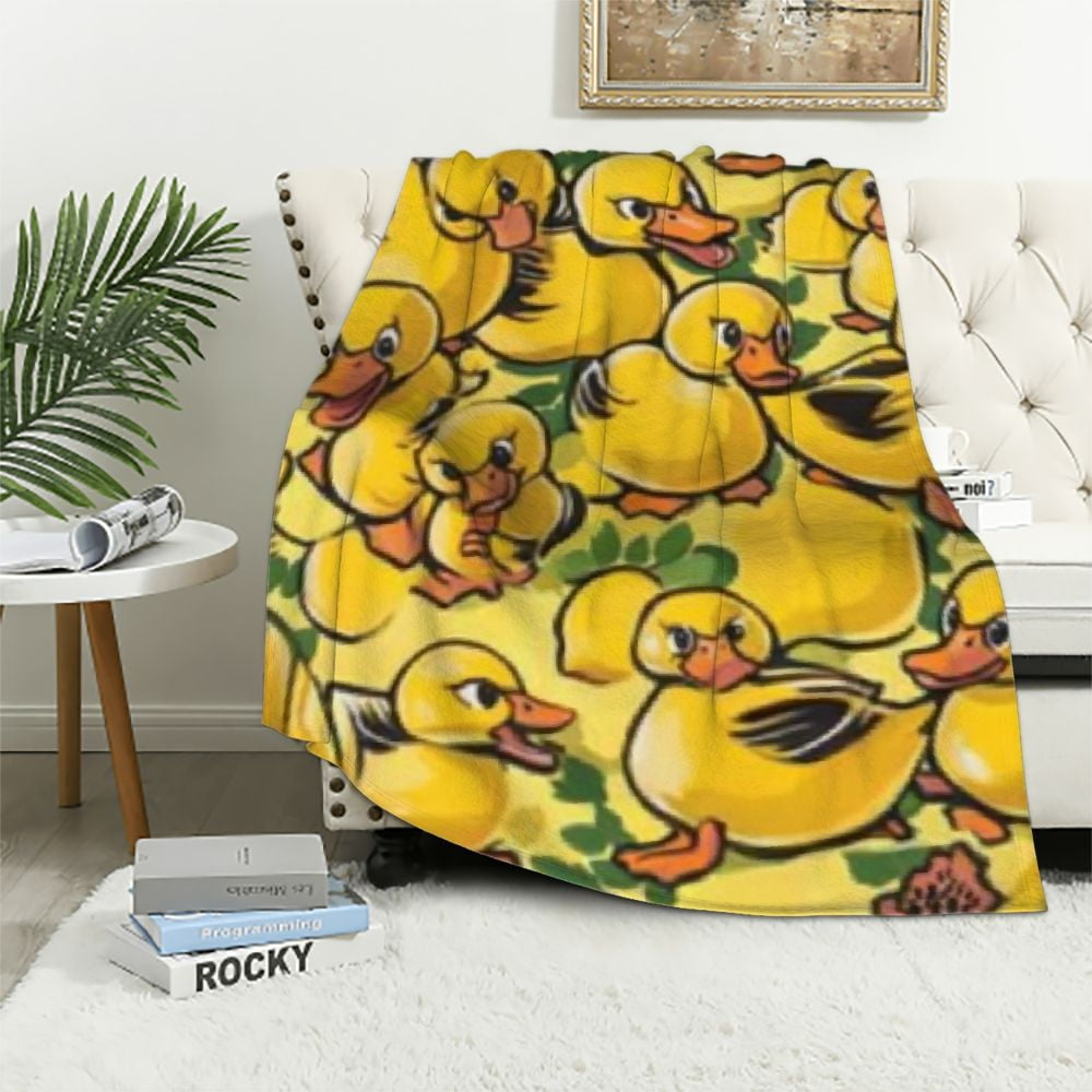 BCIIG Cute Rubber Duck Throw Blanket Super Soft Warm All Season Yellow ...