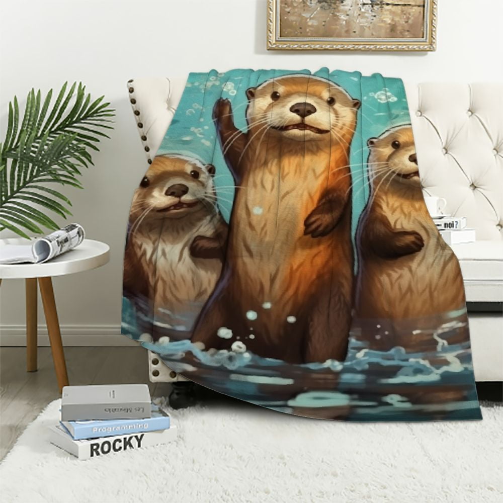 BCIIG Cute Sea Otter Blanket for Kids Adults Animal Otters Party Throw ...