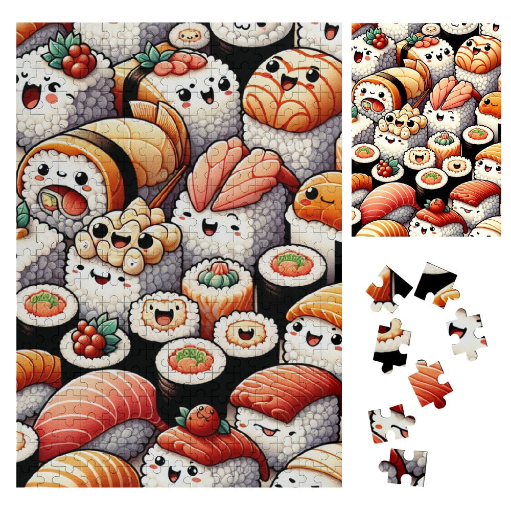 BCIIG Cute Sushi Characters Wooden Jigsaw Puzzle Vertical Style Gift ...