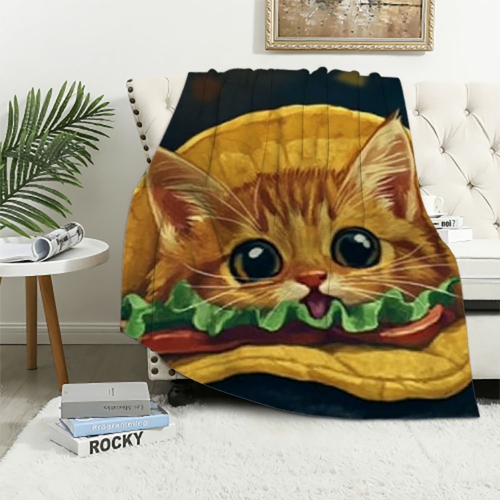 BCIIG Cute Taco Throw Blanket Just a Girl Who Loves Tacos Cat Blankets ...
