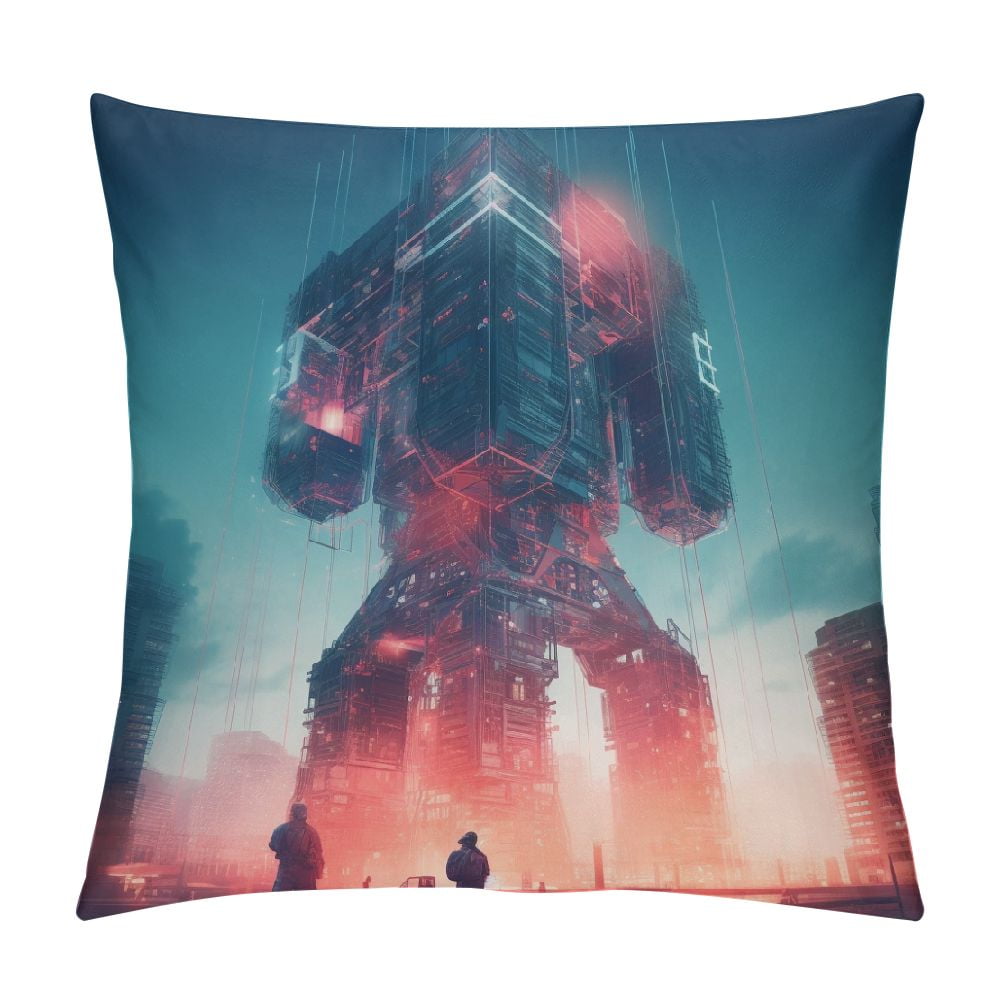 BCIIG Cybernetics Futuristic Graphic Decorative Short Plush Throw ...