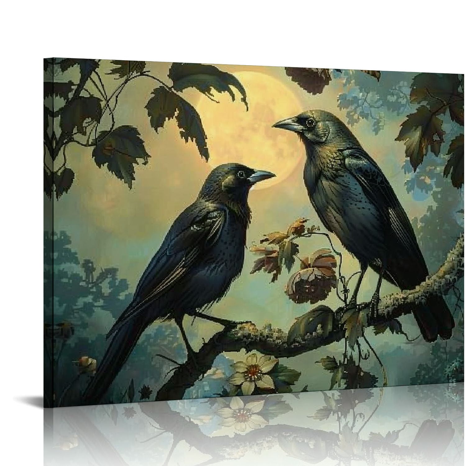 BCIIG Dark Academia Raven Wall Art Animal Prints Dark Crow Painting ...