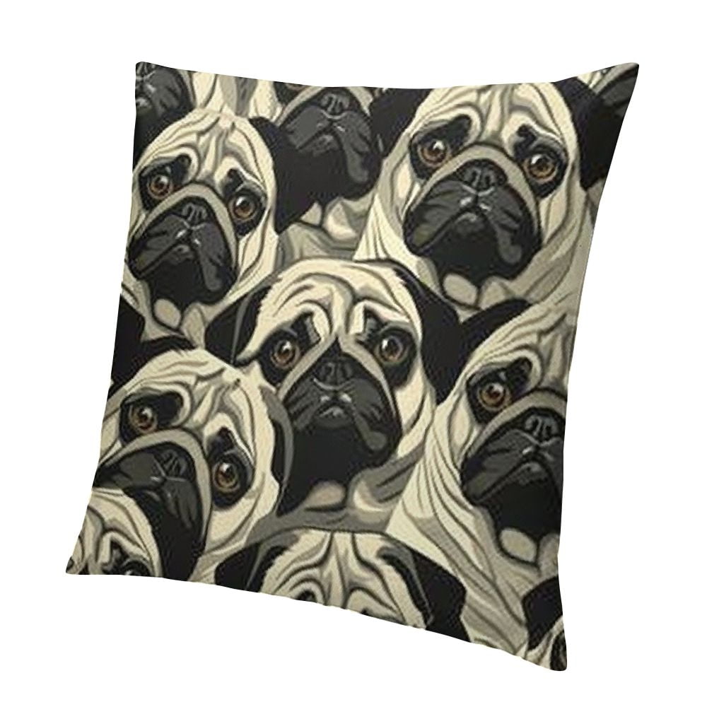 BCIIG Decorative Pillow Covers Seamless Funny Pug Dogs Throw Pillows ...