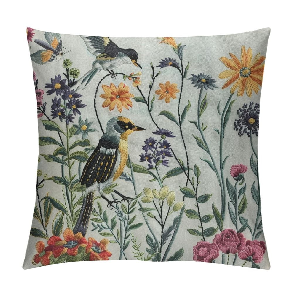 BCIIG Decorative Pillowcases Pack Vintage Birds with Flowers ...