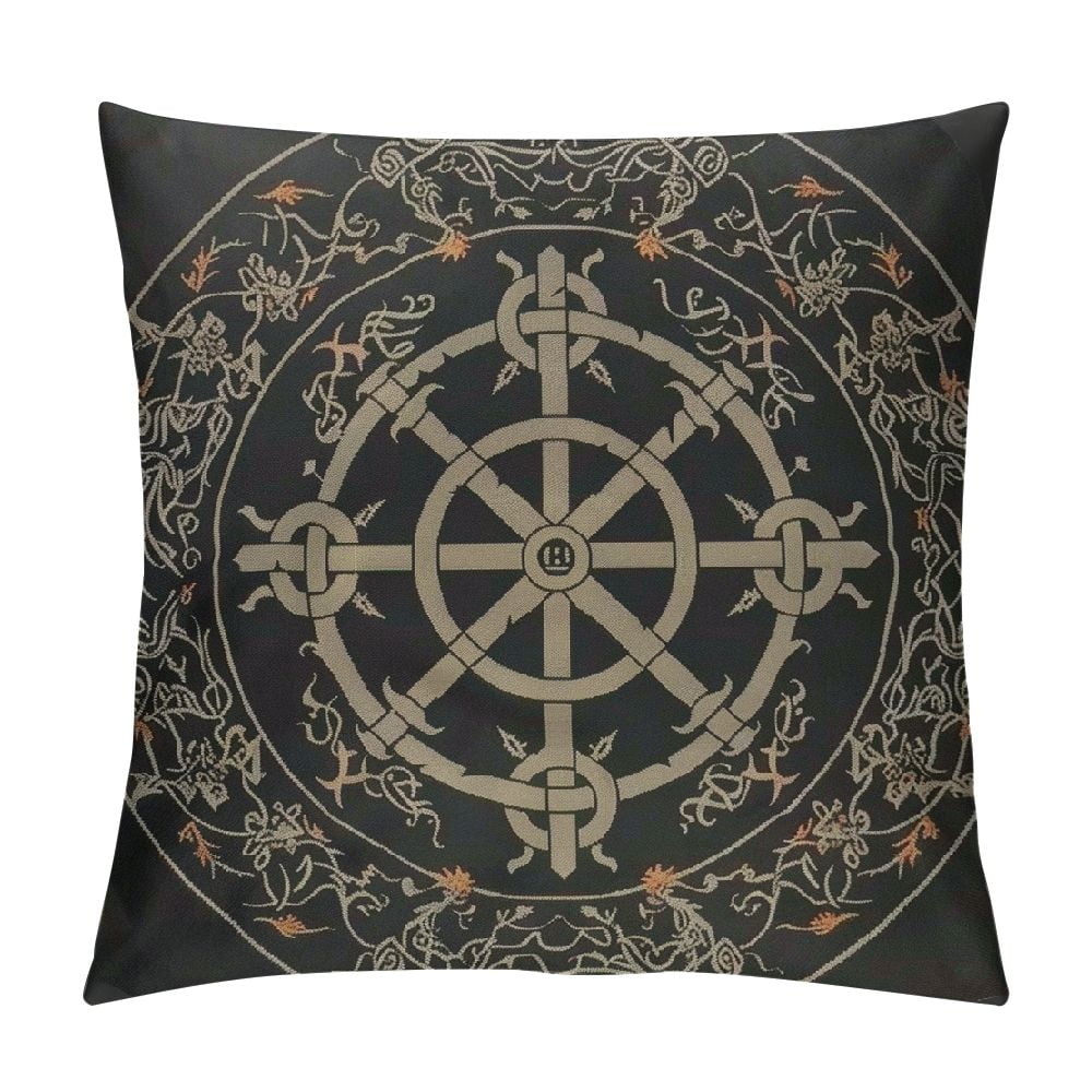 BCIIG Decorative Throw Pillow Cover for Couch Sofa,Black Celtic Viking ...
