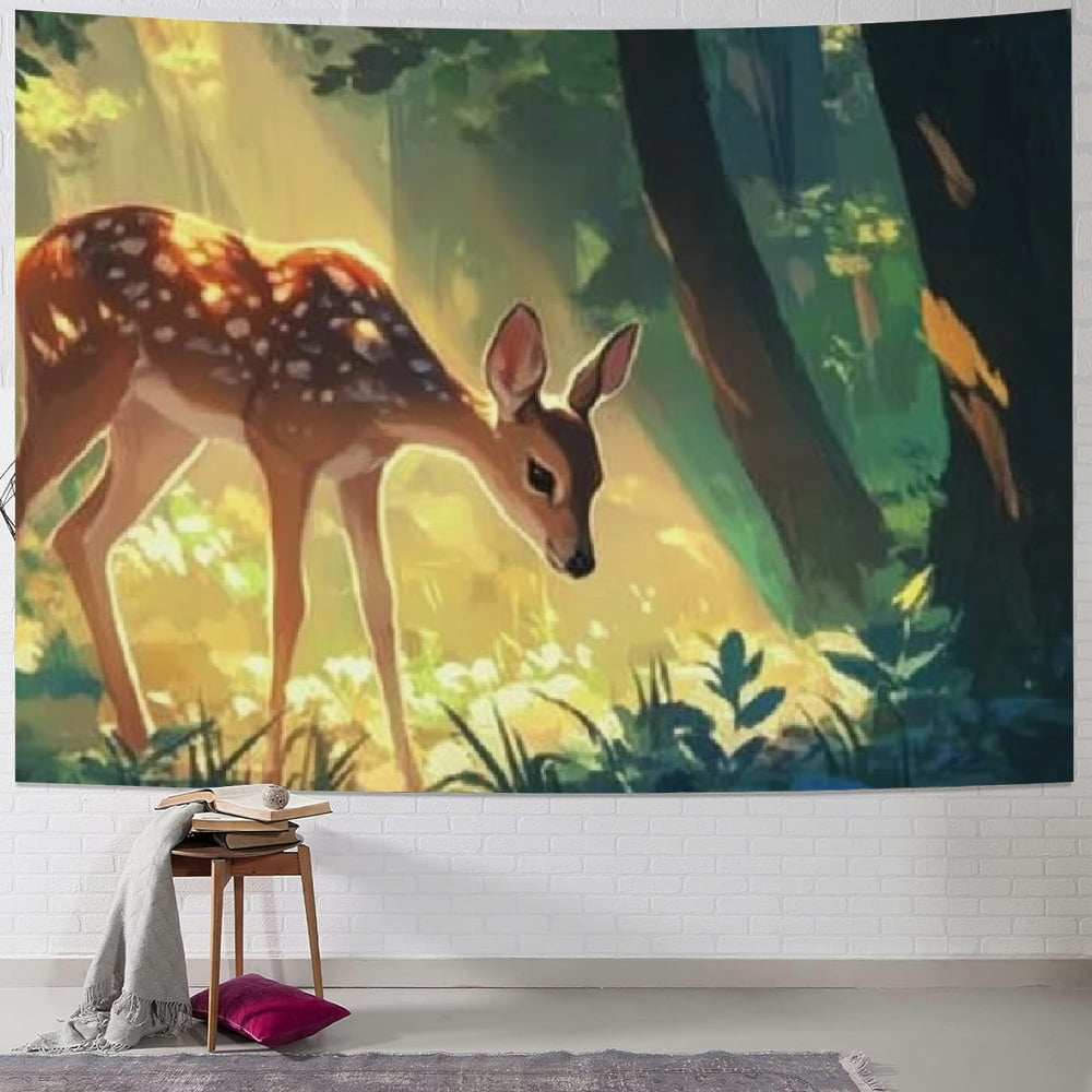 BCIIG Deer Forest Sunlight Tapestry Wall Hanging Unique Style Graphic ...