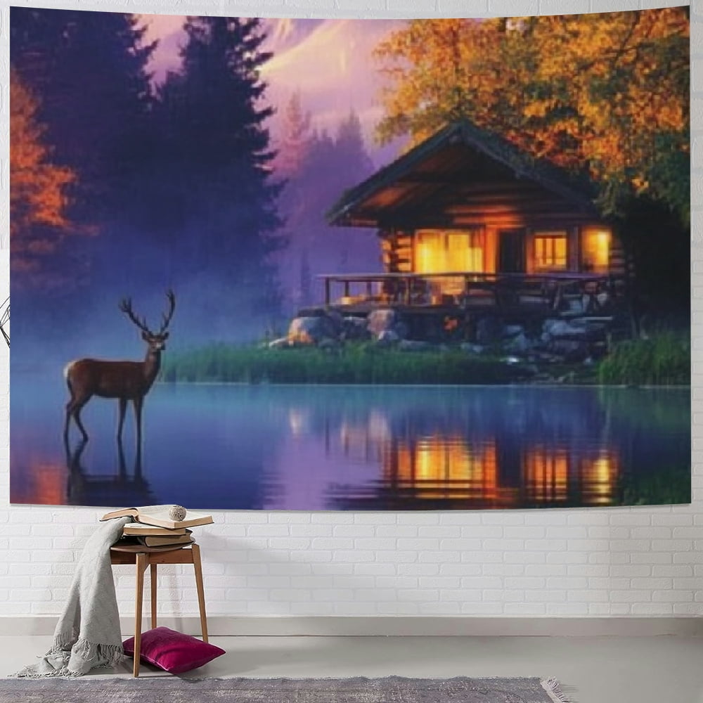 BCIIG Deer Tapestry Wall Hanging Unique Style Graphic Tapestries Home ...