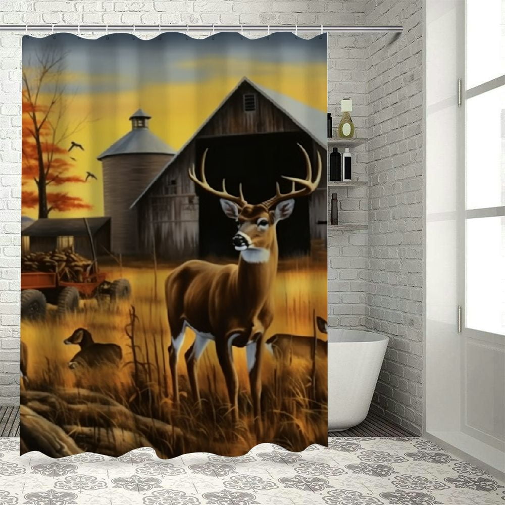 BCIIG Deer Tractor Barn Bathroom Decor Set with Hooks, Colorful ...