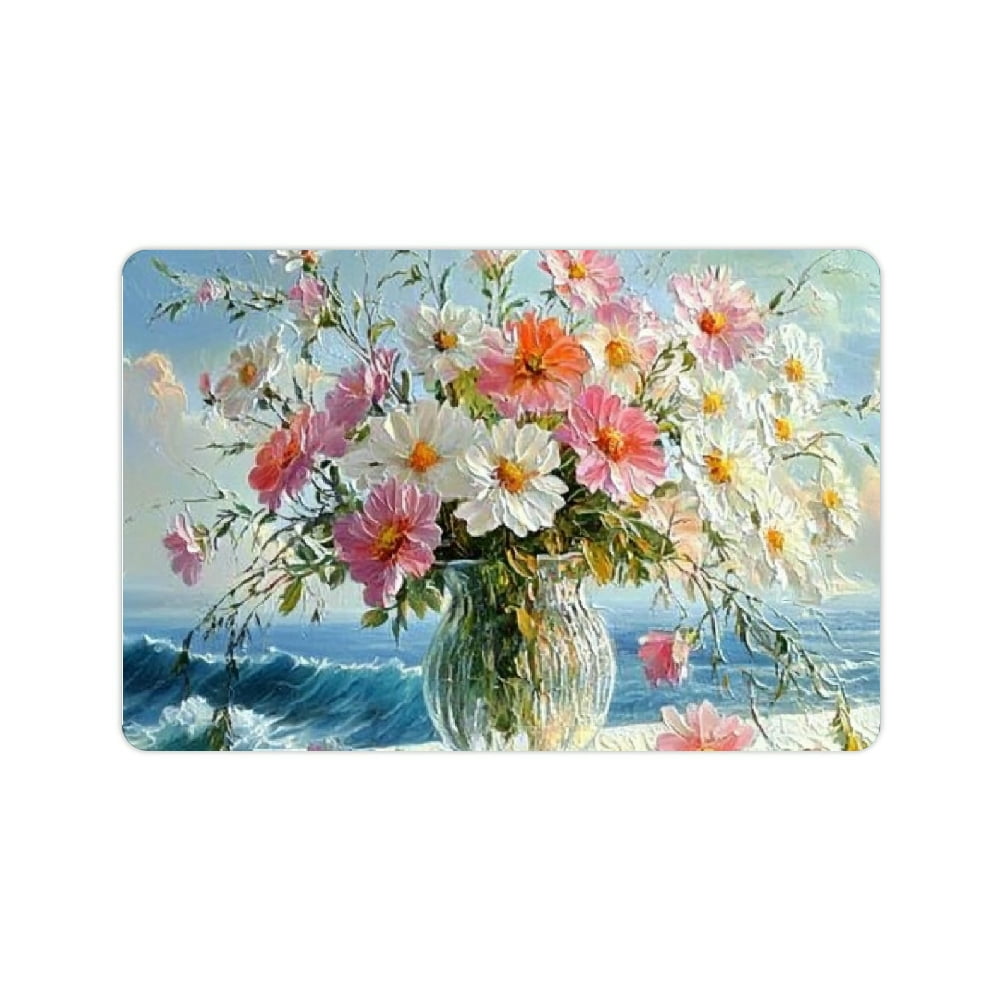 BCIIG Diatom Mud Mats Flowers Ocean Home Quick Drying Non-Slip ...