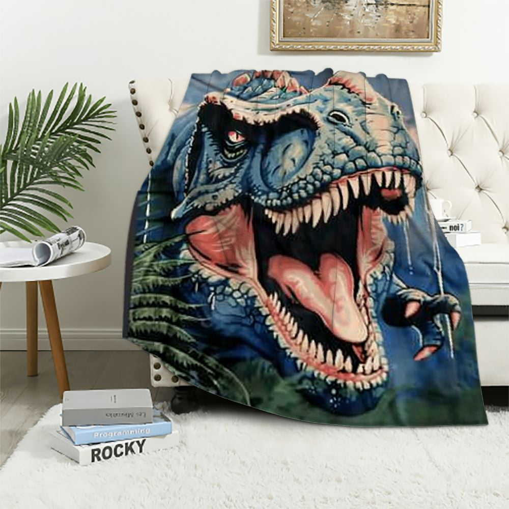 BCIIG Dinosaur Blanket Gifts for Boys Kids Watercolor Jurasssic ...