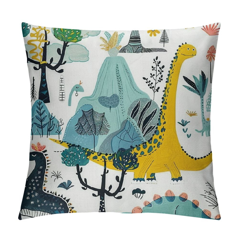 BCIIG Dinosaur Decorative Pillow Cover 18X18, Cute Cartoon Animal Throw ...