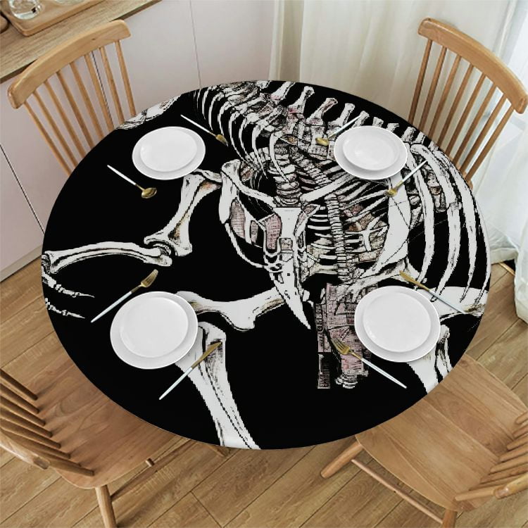 BCIIG Dinosaur Skeleton Round Table Cover Stain Resistant Washable ...