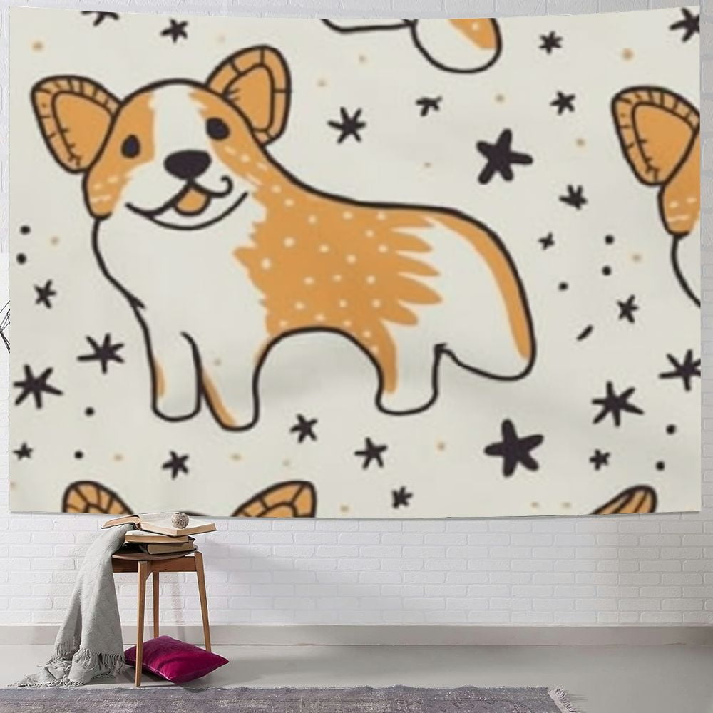 BCIIG Dog Star Pattern Bone Tapestry Wall Hanging Unique Style Graphic ...