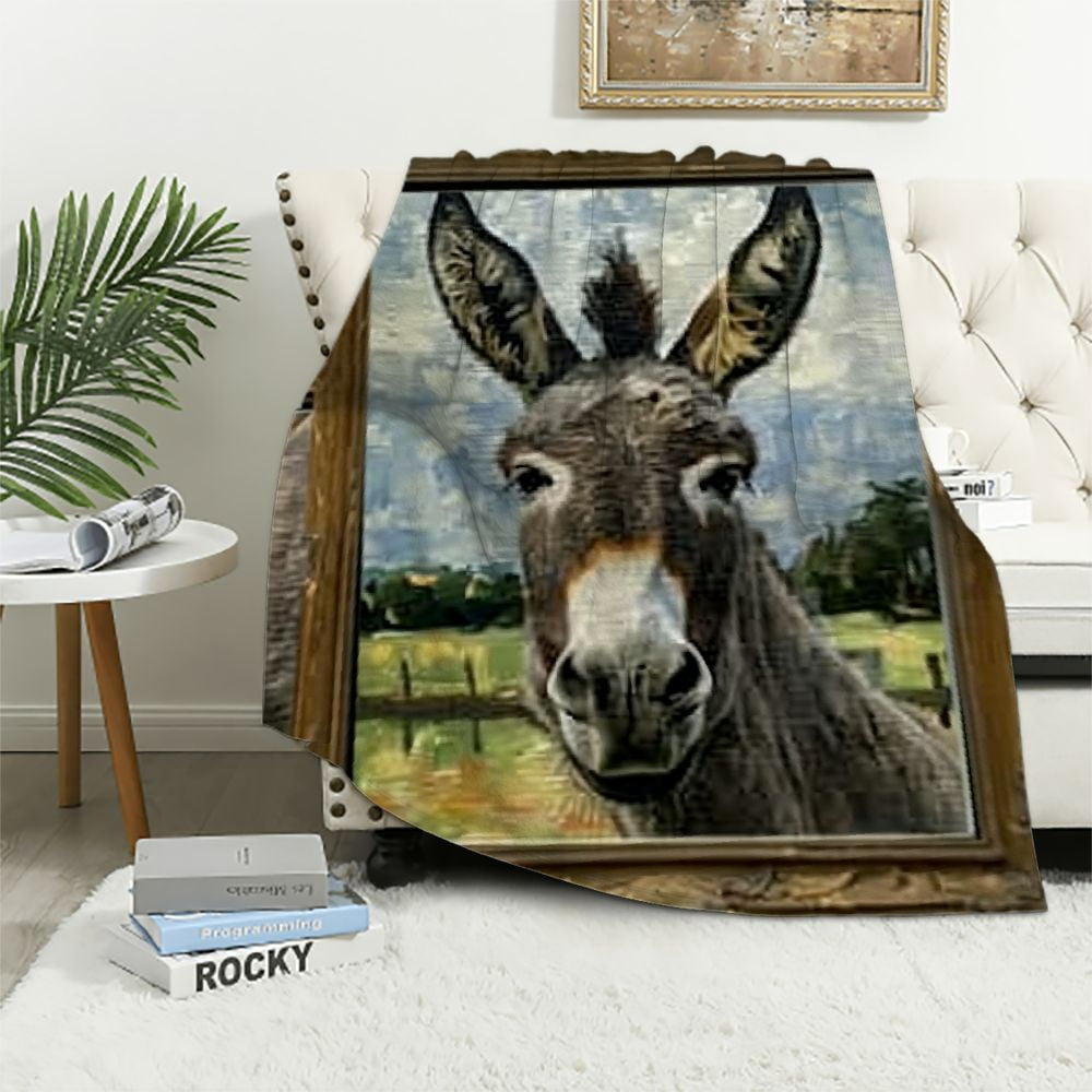 BCIIG Donkey Blanket, Donkey Gifts for Women Men, Cozy Fuzzy Soft Throw ...