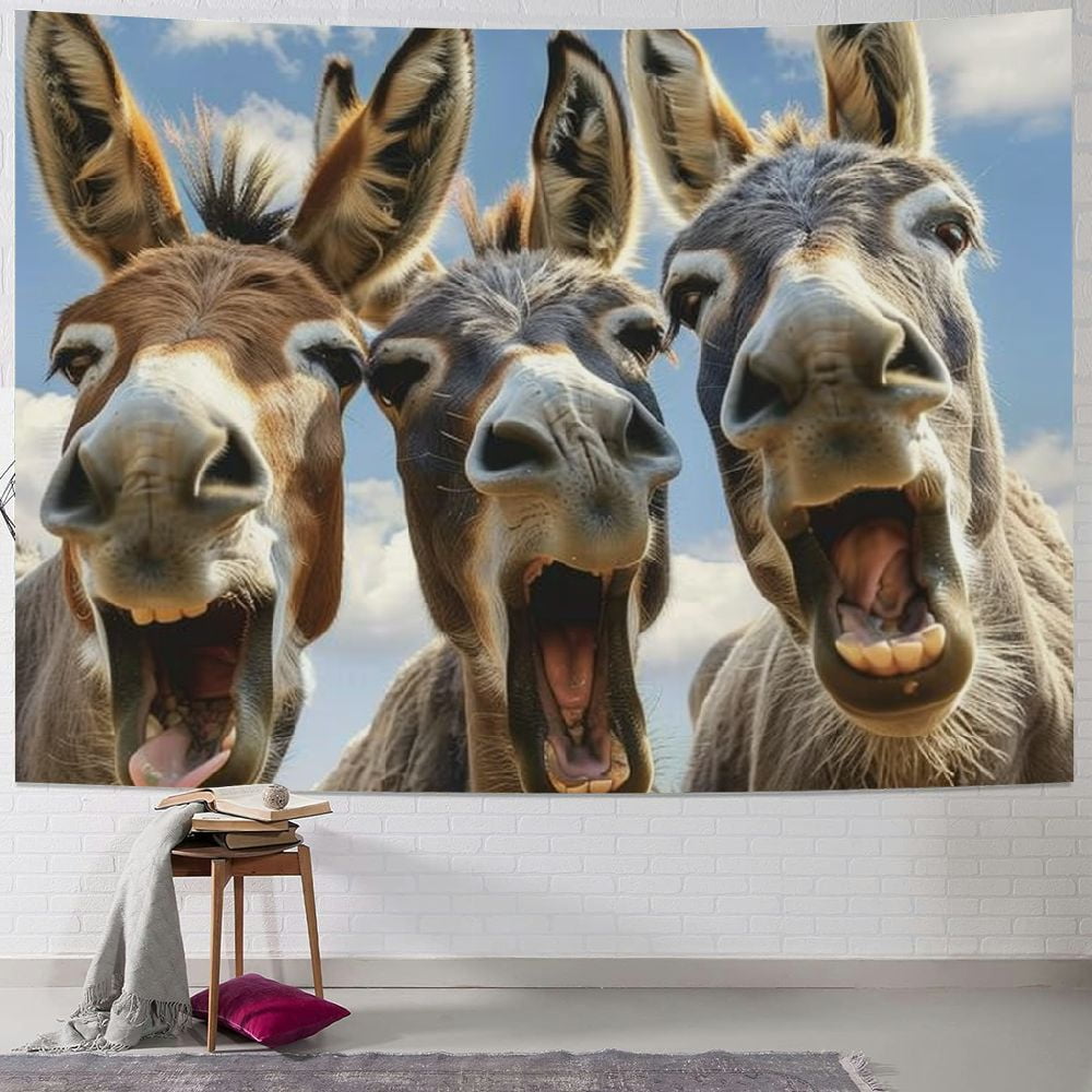 BCIIG Donkeys Sky Open Mouth Tapestry Wall Hanging Unique Style for ...