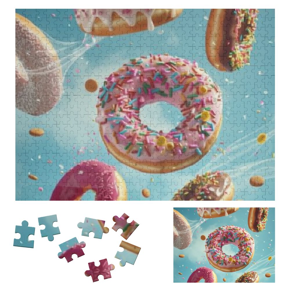 BCIIG Donuts Sprinkles Wooden Jigsaw Puzzle Horizontal Style Gift for ...