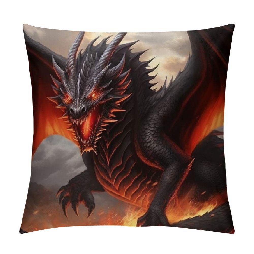 BCIIG Dragon Fire Fantasy Graphic Decorative Throw Pillow Cover for ...