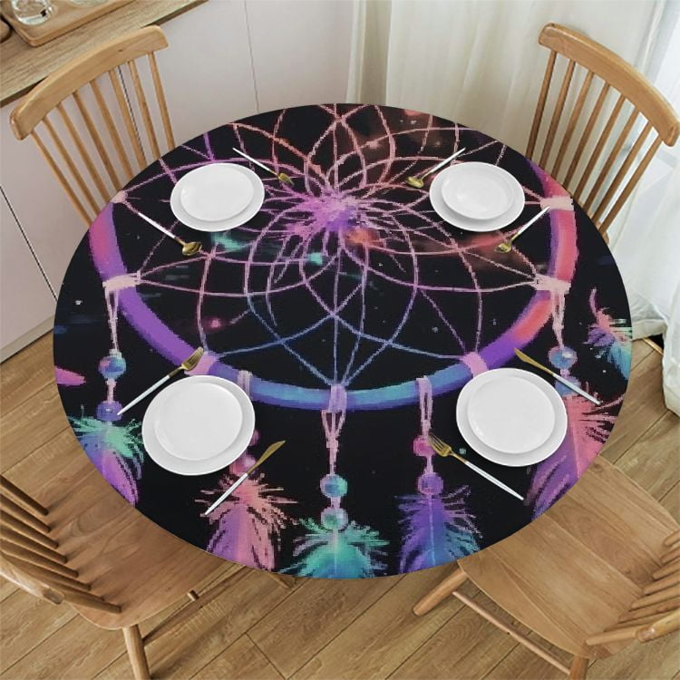 BCIIG Dream Catcher Round Table Cover Stain Resistant Washable Indoor ...