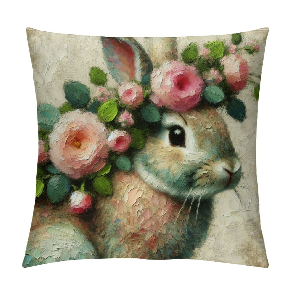 BCIIG Easter Oil Painting Style Cotton Linen Pillow Covers Vintage ...