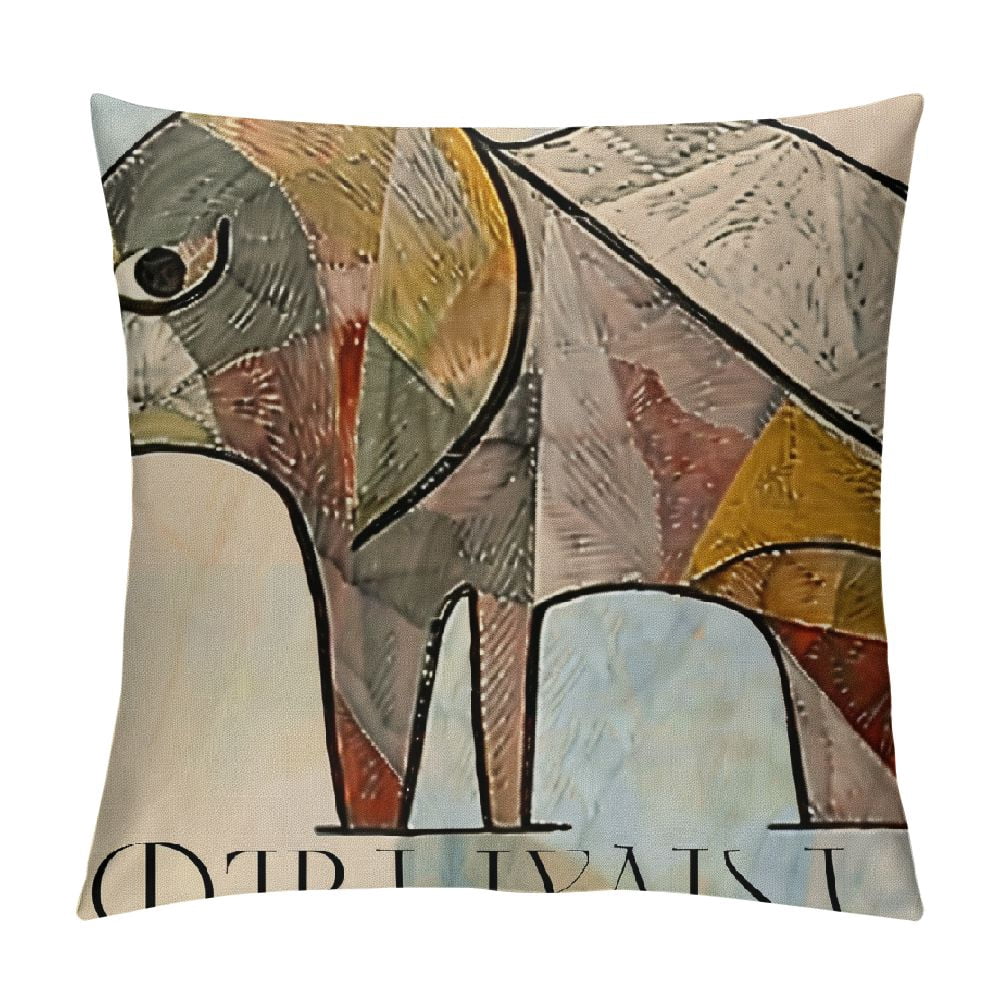 BCIIG Elephant Picasso Cave Painting Graphic Decorative Throw Pillow ...