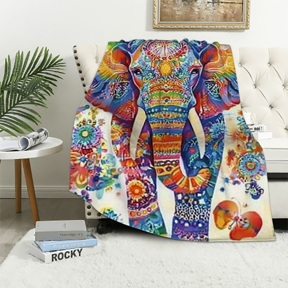 BCIIG Elephant Throw Blanket Gifts for Adults Kids, Elephant Themed ...