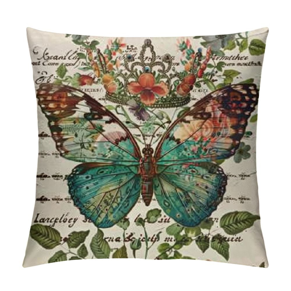 BCIIG Embellished pillowcase, green bohemian font, French botanical ...