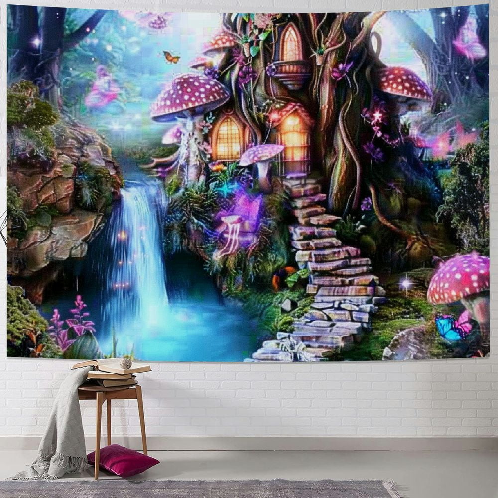 BCIIG Enchanted Forest Tapestry Fairy Tale Magic Tree Fantasy Castle ...