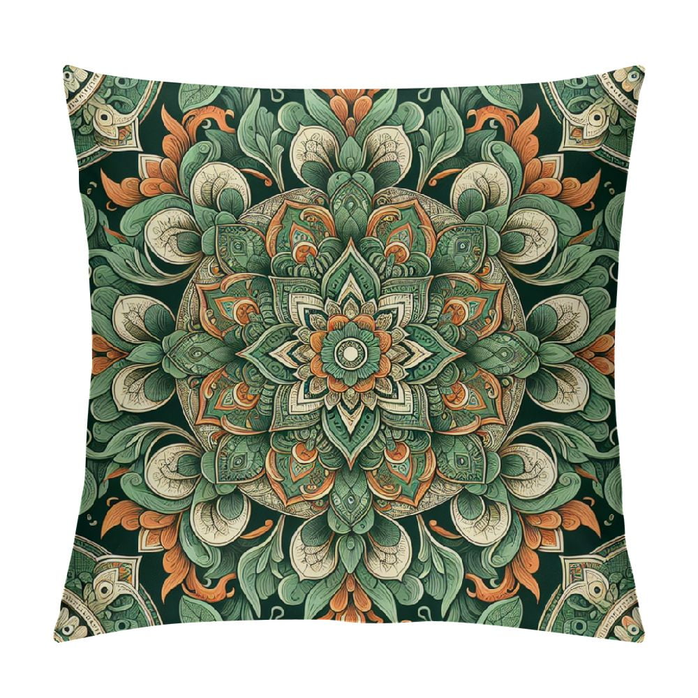 BCIIG Ethnic Throw Pillow Cushion Cover, Mandala Form Universe Cultural ...